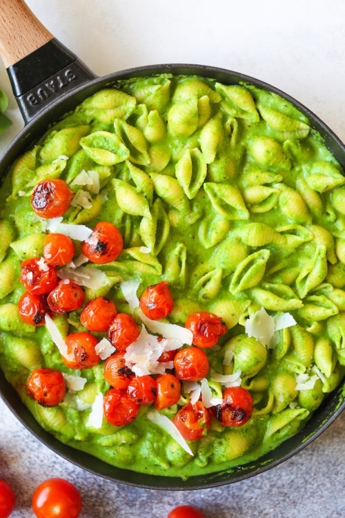 Creamy Pesto Shells Recipe - Damn Delicious