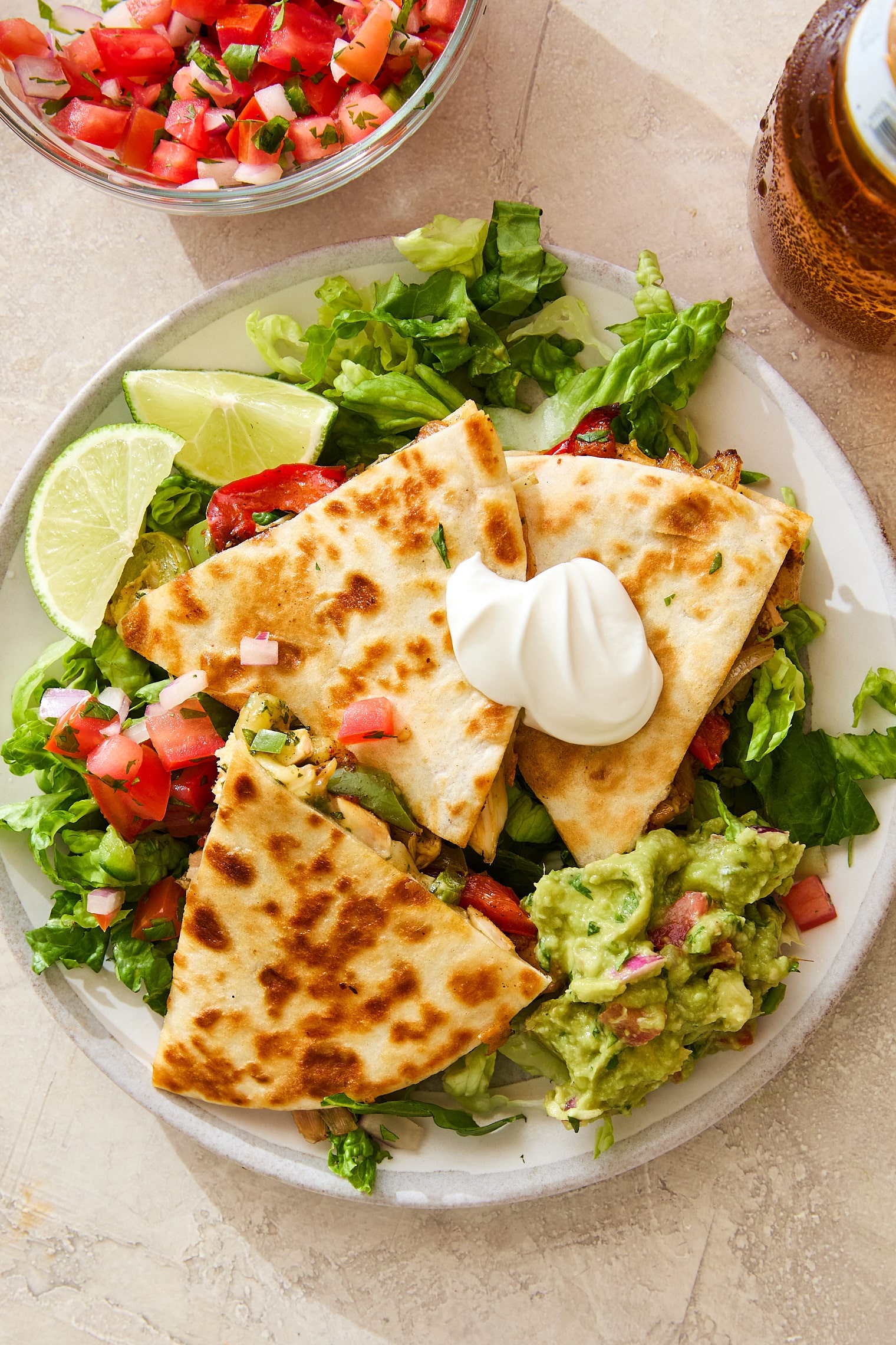 Chicken Fajita Quesadillas - Damn Delicious